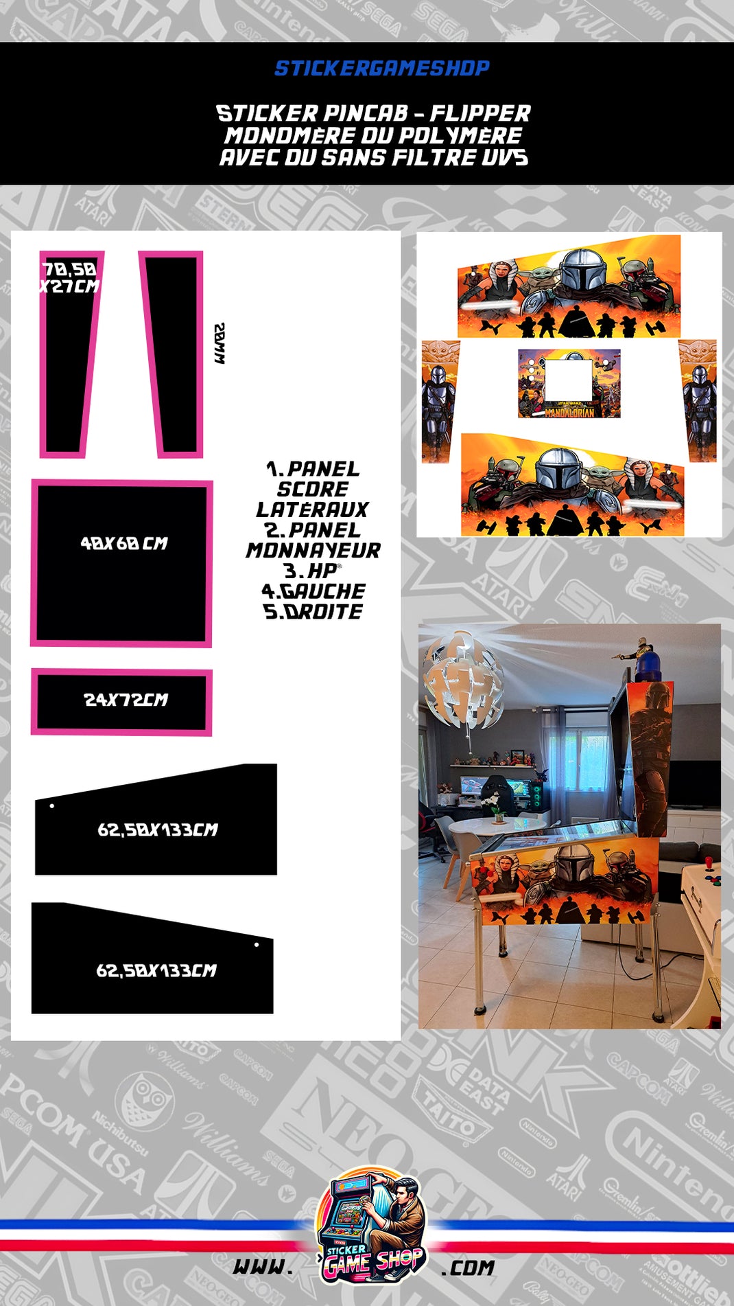 Stickers Pinball pour Pincab ou Flipper - Affichez votre Passion ...